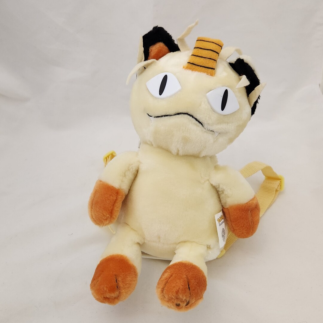 Pokemon Nintendo Meowth Character Plush Backpack, Rare, Stuffed Plush ...