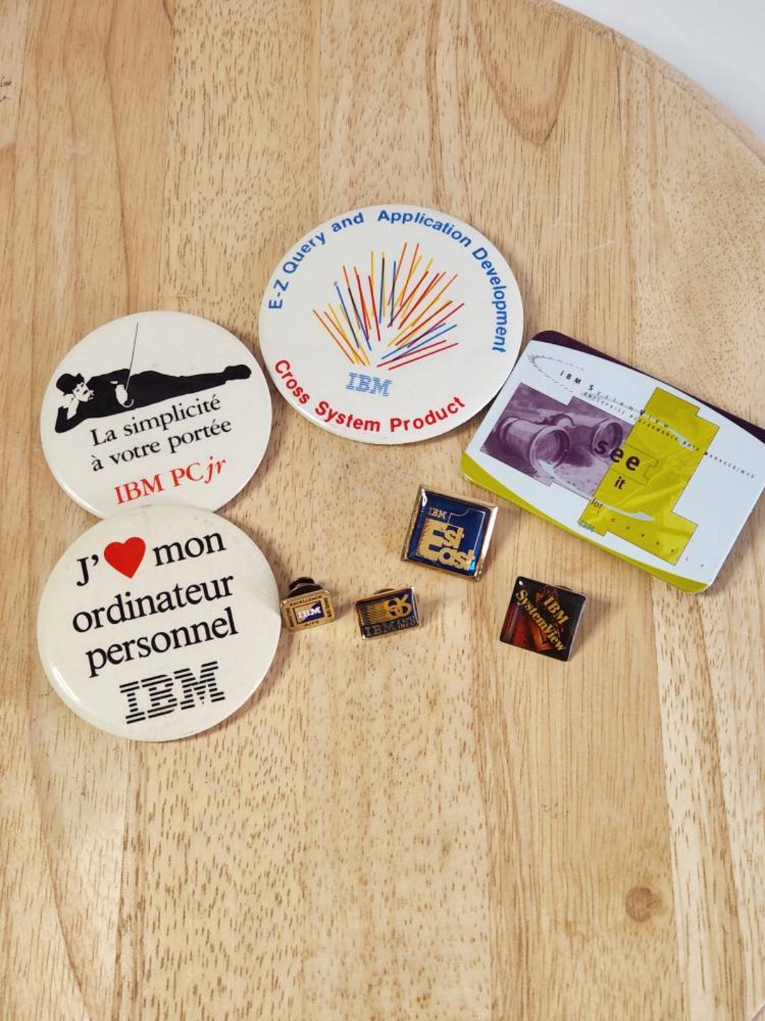 8 Piece Vintage IBM Pins, Pinbacks/ Buttons, Retro - Etsy