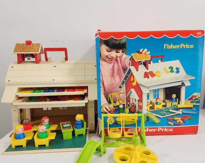1971 Fisher Price School House With Accessories, Made in USA Vintage ...