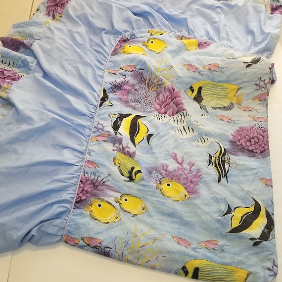 Vintage 2000s Fish Printed Fitted Sheet/ Underwater Ocean | Etsy