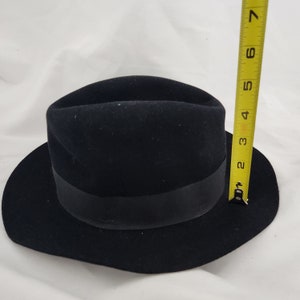 Vintage Royal Citadelle Fur Felt Fedora Black With Black Rim 6 3/4 Made ...