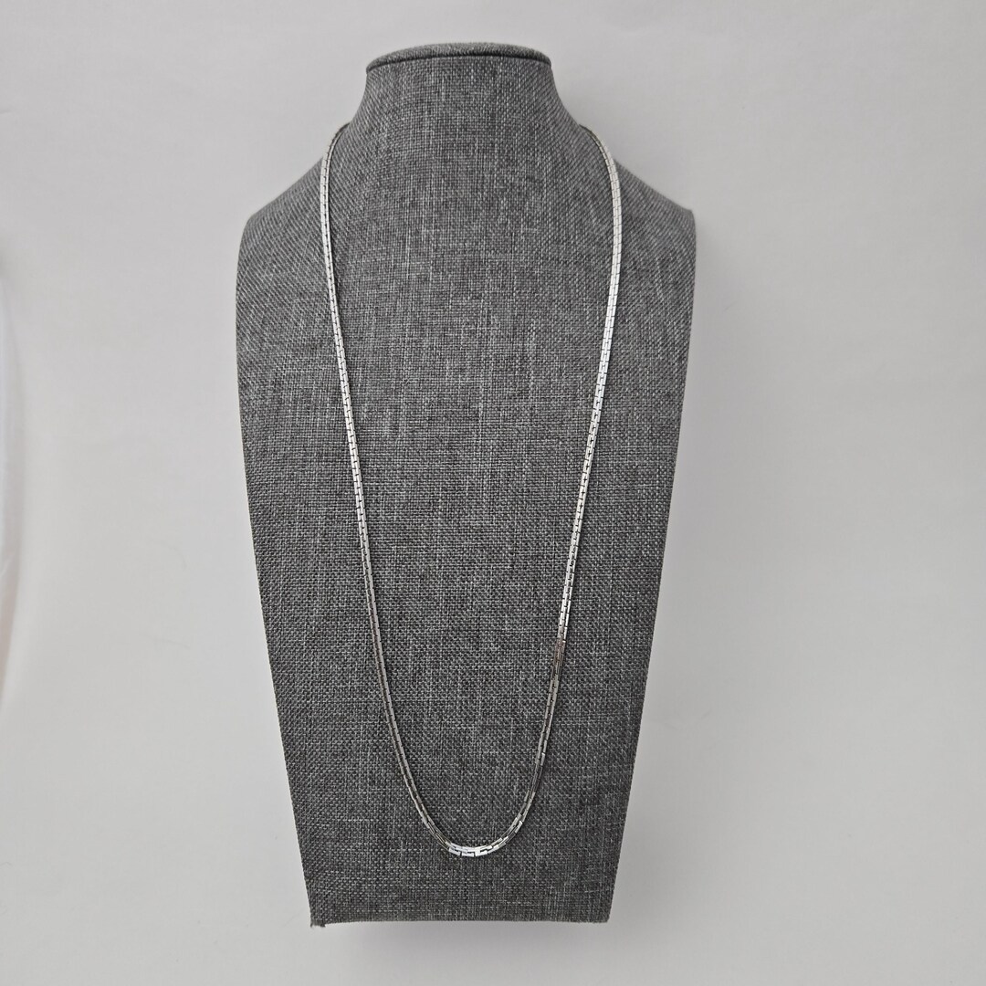 Vintage Vendome Silver Tone Rectangular Box Chain Link Necklace - Etsy