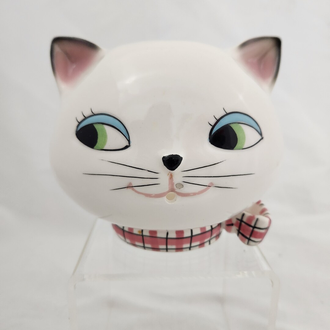 Vintage Holt Howard 1950's Cozy Kitten String and Scissor Holder Wall ...