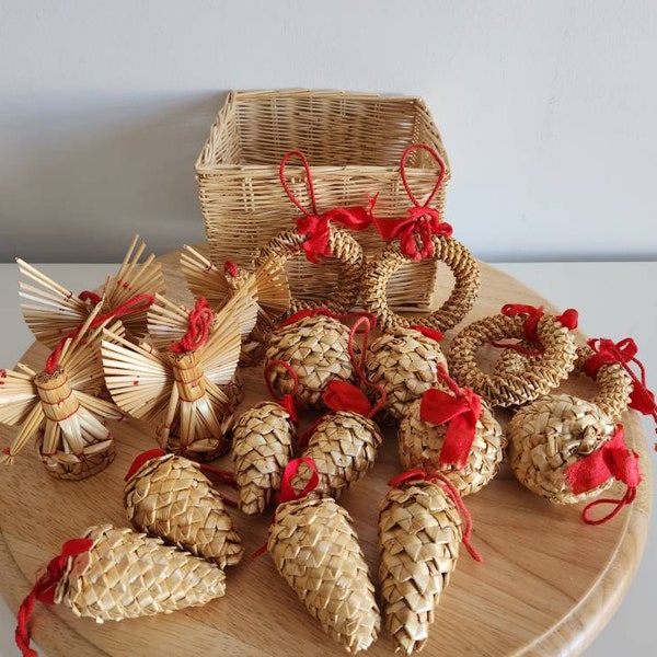 Straw Ornaments - Etsy