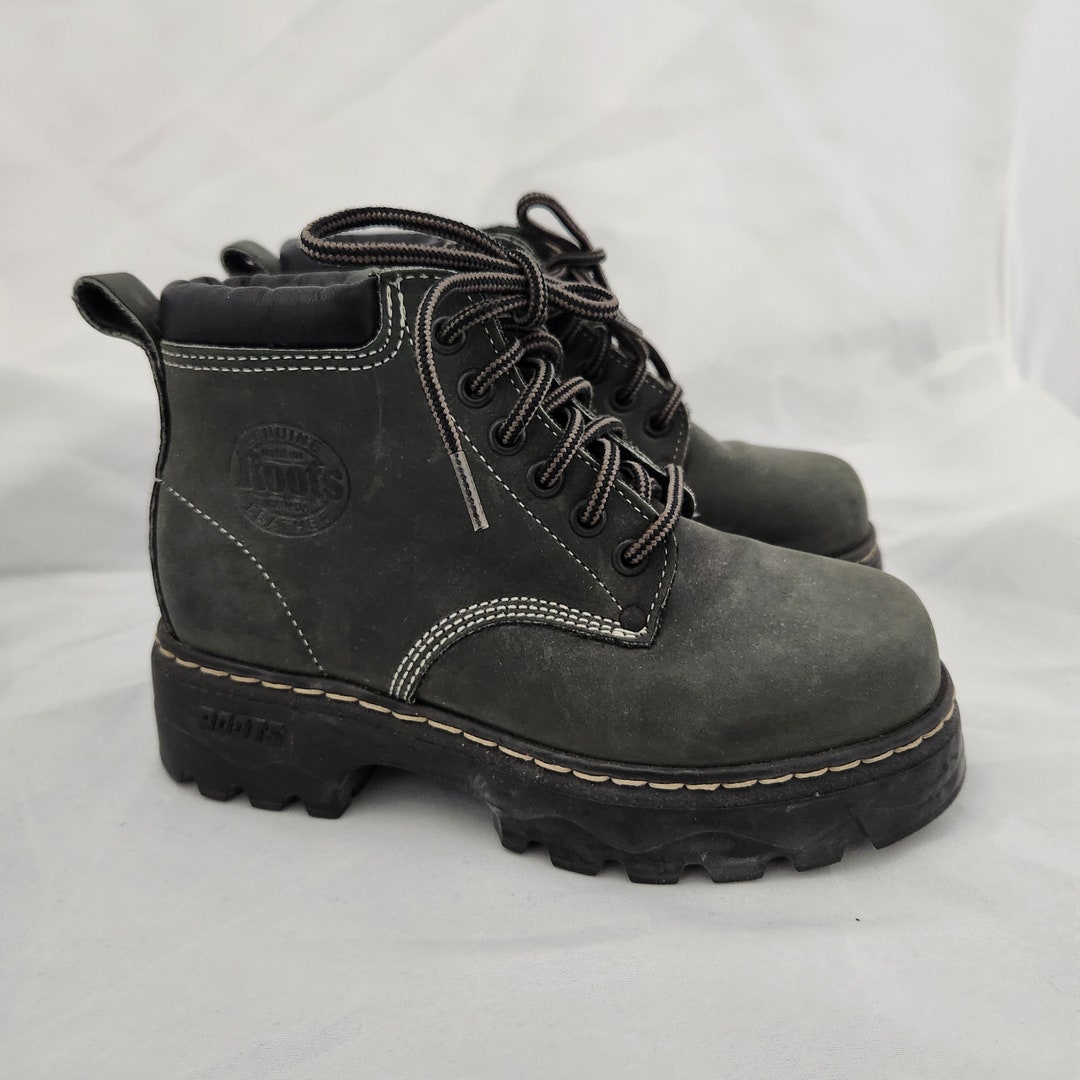 Roots Genuine Made in Canada Tuff Leather Chunky Sole Leather Lace up ...