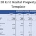 20 Unit Rental Property Template | Customizable | Microsoft Excel ...