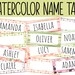 Classroom Name Tags Template Watercolor Editable Printable Classroom ...