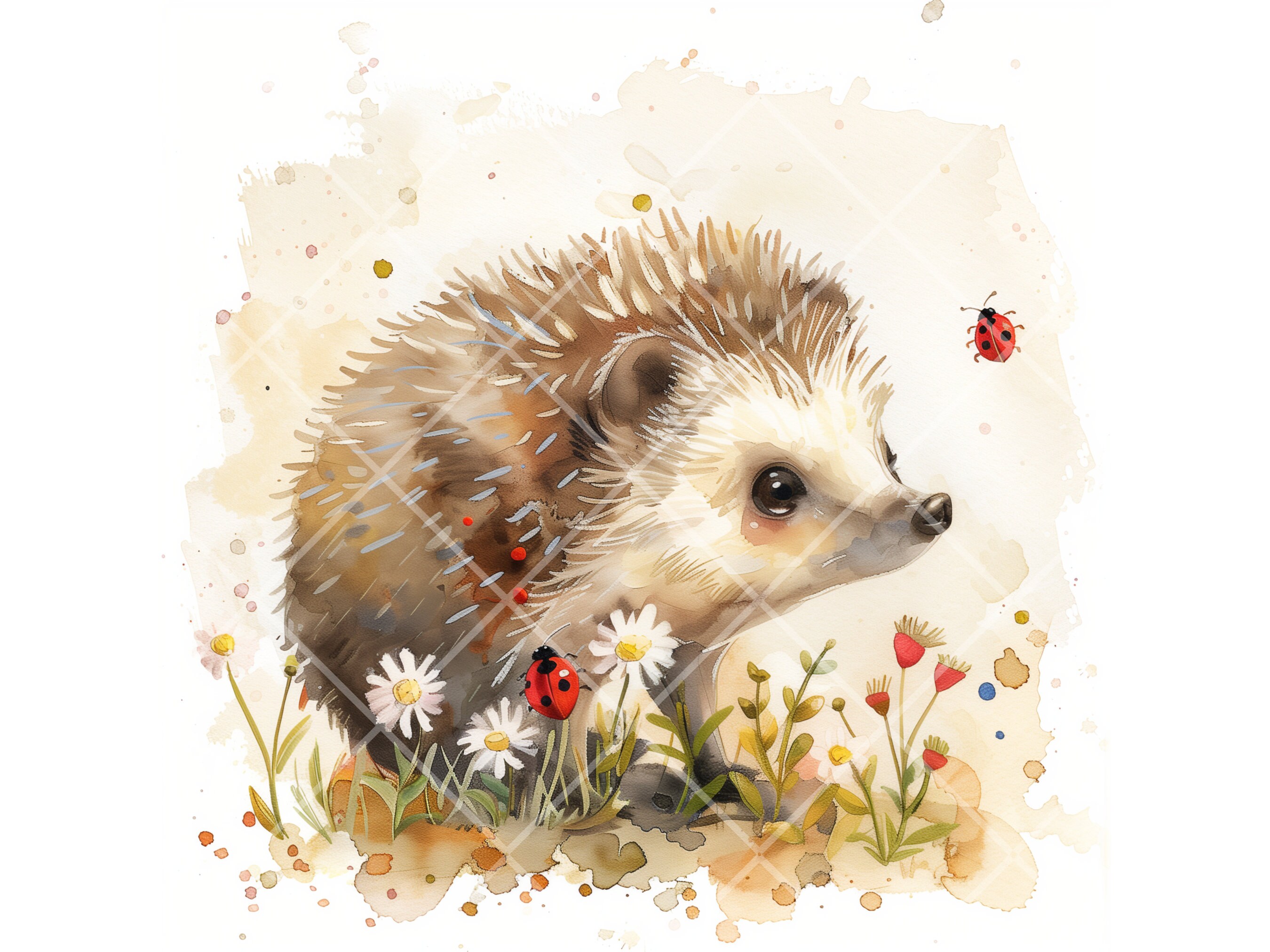 Cute Hedgehog Clipart Bundle Watercolor High Quality Pngs Digital ...