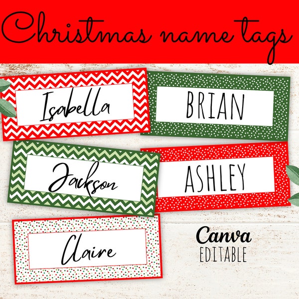 Christmas Name Tag - Etsy