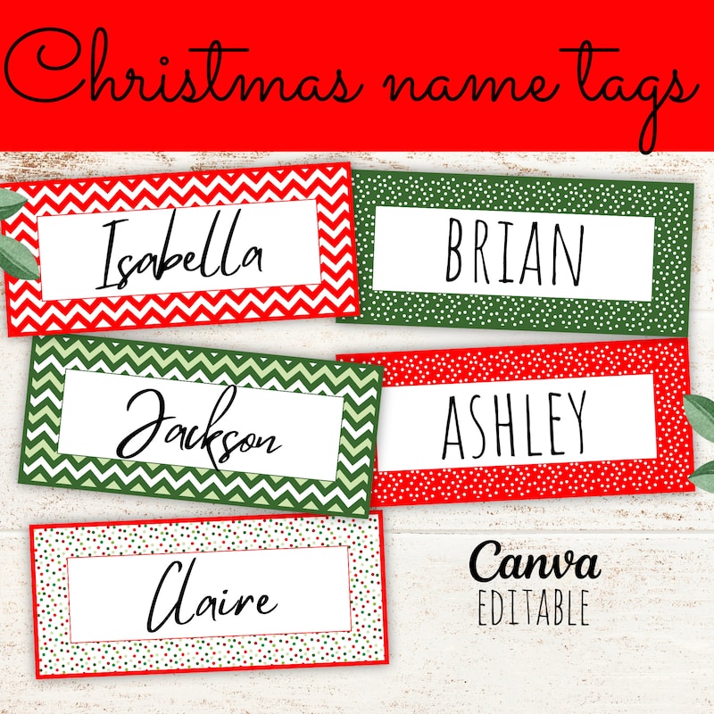 Winter Name Tags - Etsy