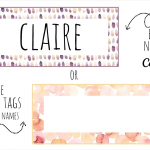 Classroom Name Tags Template Watercolor Editable | Printable ...