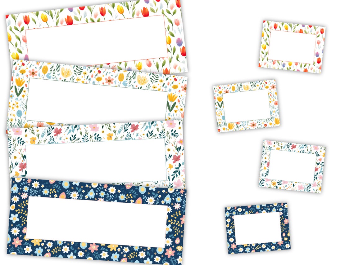 Classroom Name Tags Template Floral Flowers Editable | Printable ...