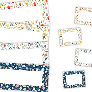 Classroom Name Tags Template Floral Flowers Editable | Printable ...