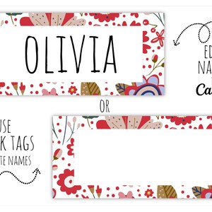 Classroom Name Tags Template Flowers | Editable | Printable ...