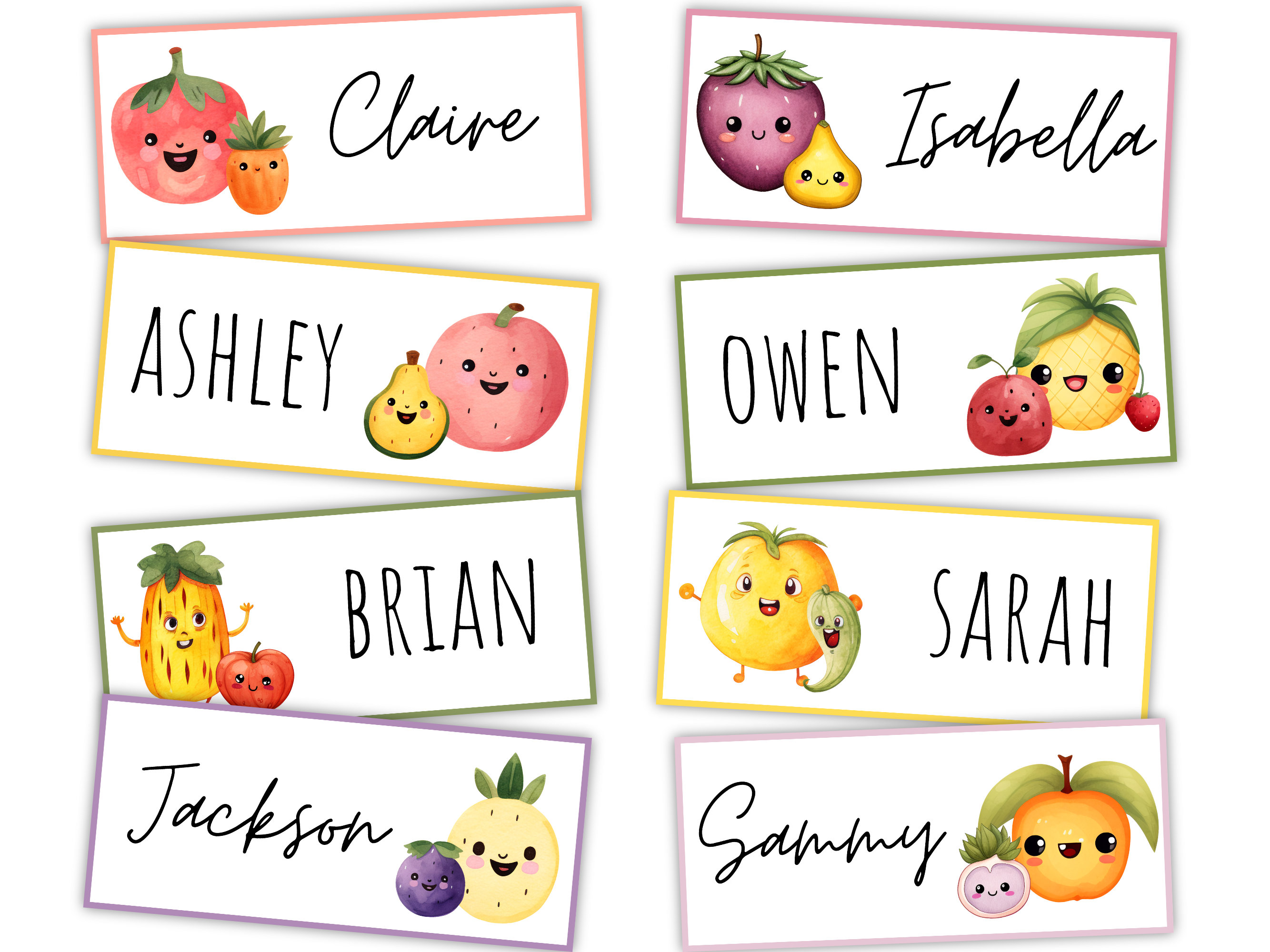 Classroom Name Tags Template Spring Fruit Editable | Printable ...