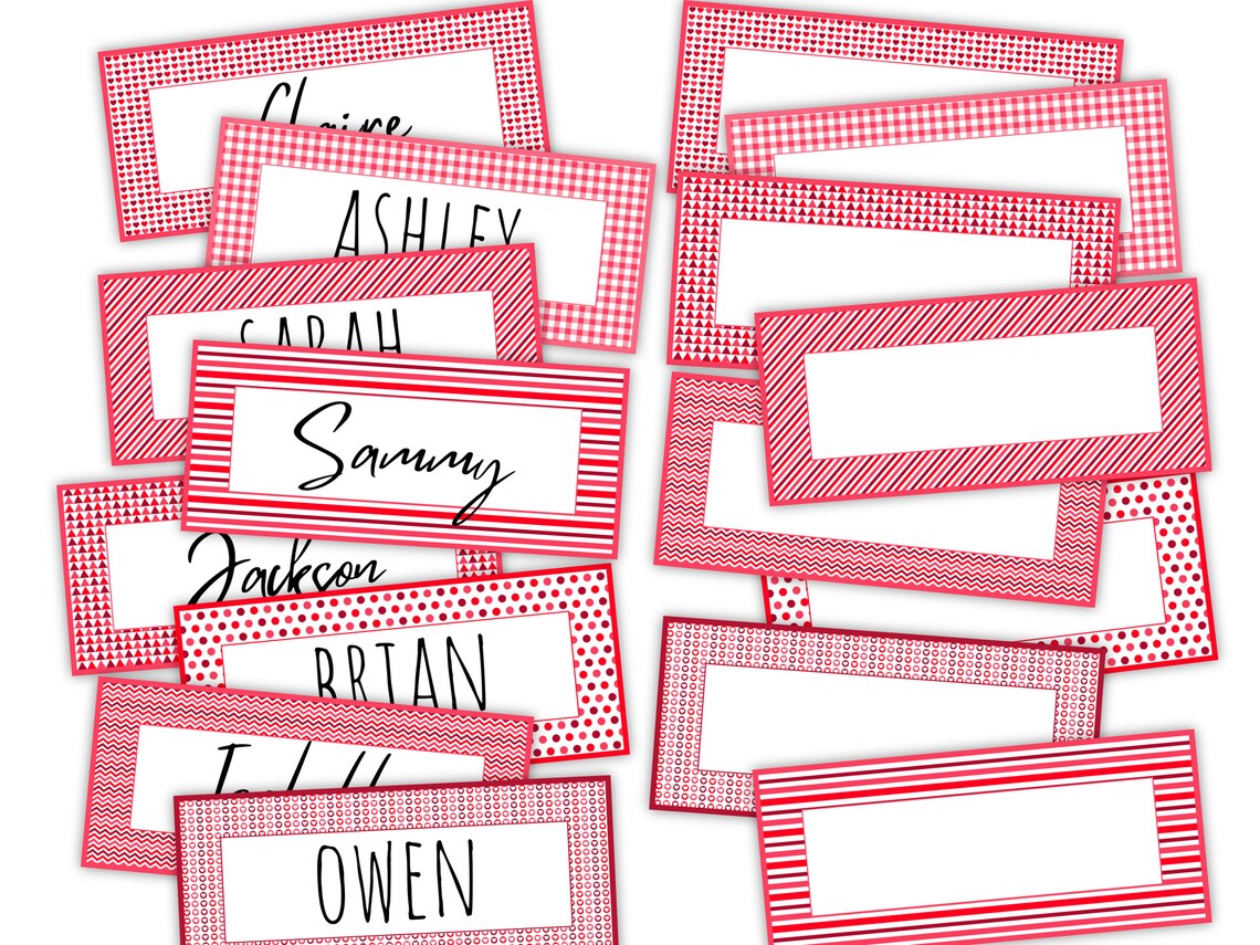 Valentine's Name Tags Template Classroom Editable | Printable ...