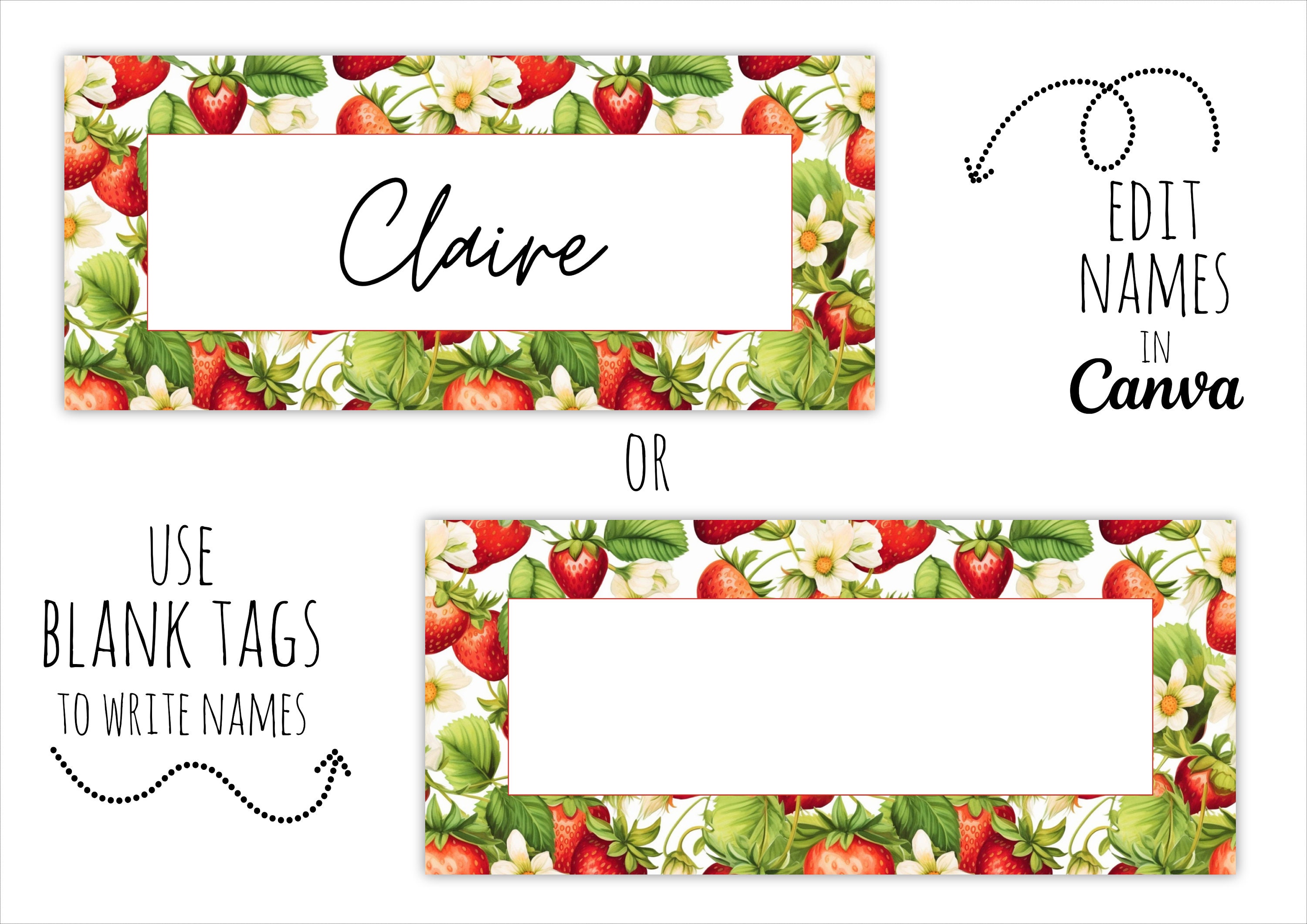 Classroom Name Tags Template Spring Fruit Editable | Printable ...