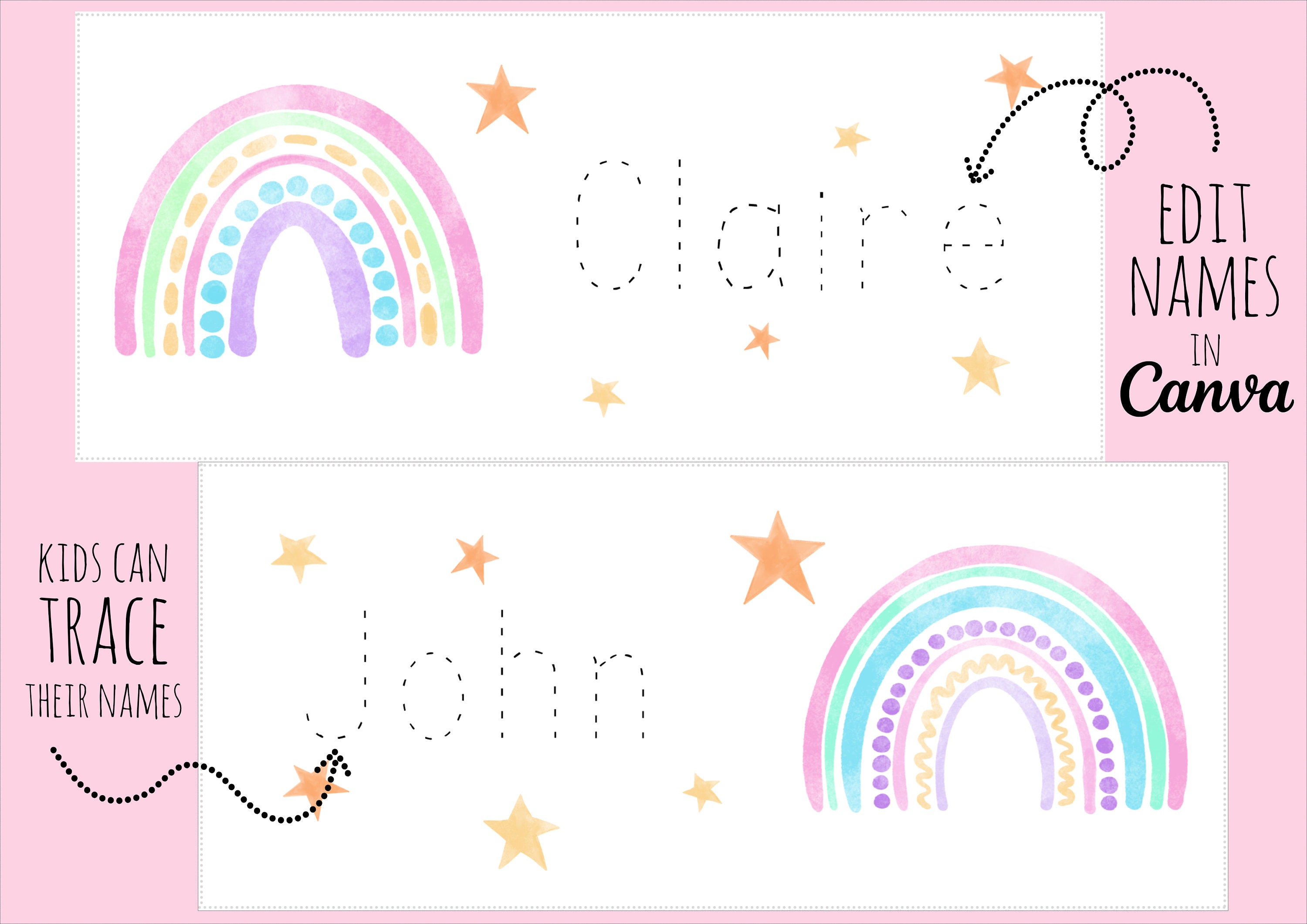 Classroom Name Tags Template Rainbow | Editable | Printable | Classroom ...