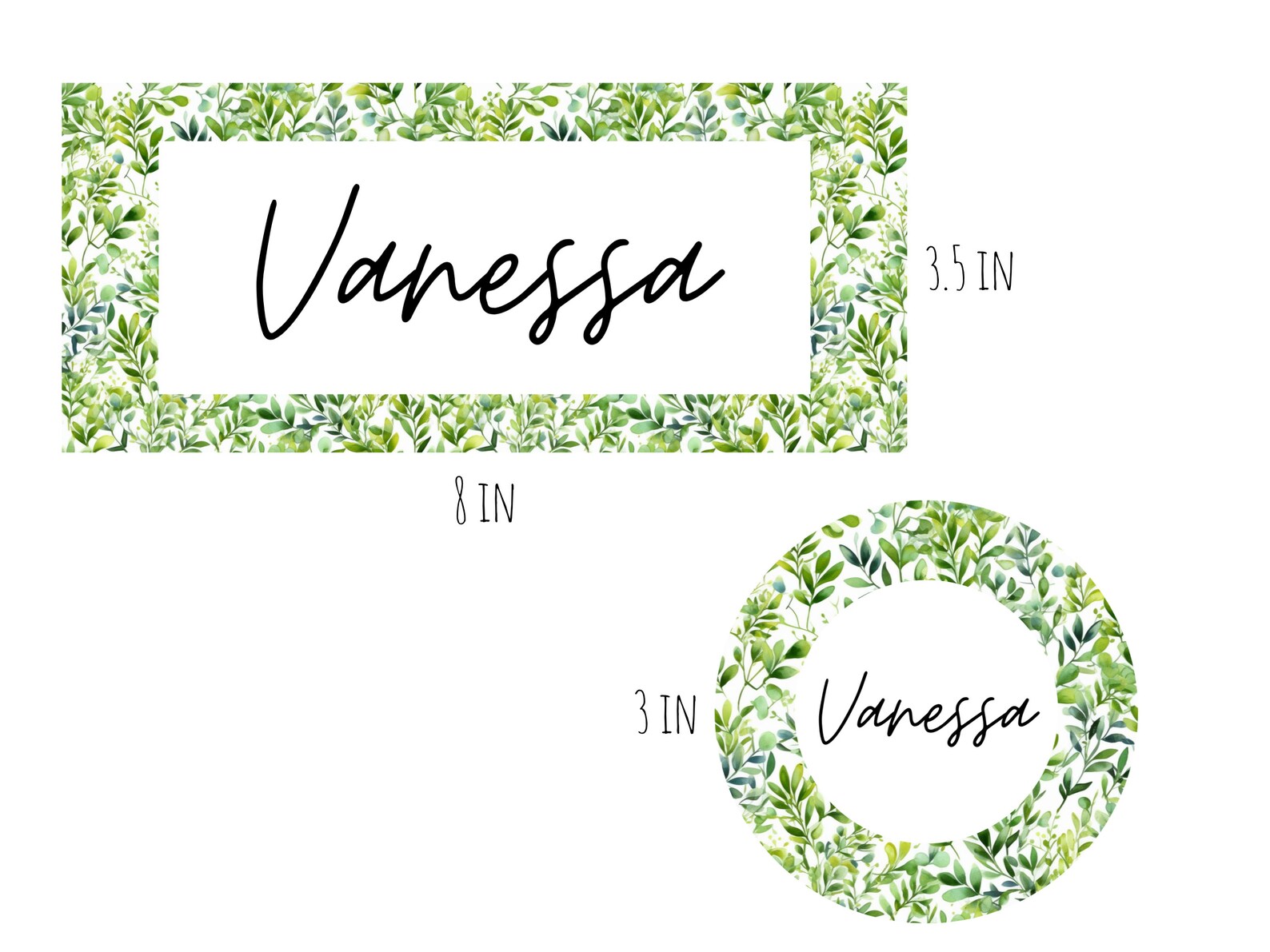 Classroom Name Tags Template Greenery Botanical Leafy Editable ...