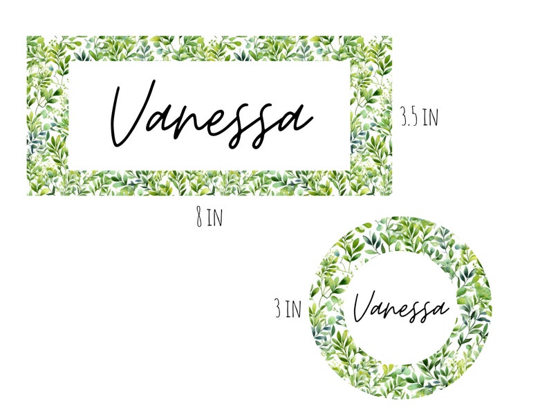 Classroom Name Tags Template Greenery Botanical Leafy Editable ...