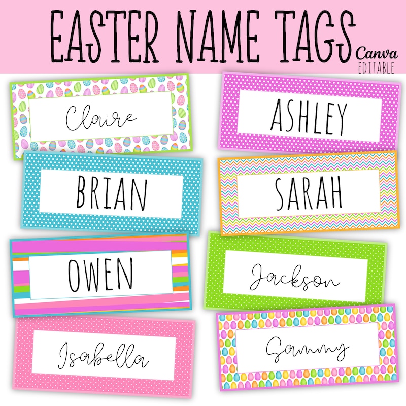 Easter Name Tag - Etsy