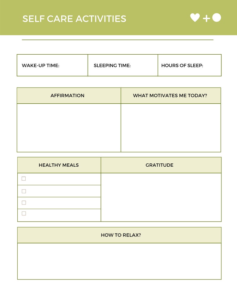 Self Care Journal Canva Template Instant Download Self Care Planner ...