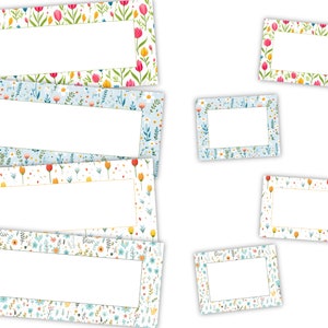 Classroom Name Tags Template Floral Flowers Editable | Printable ...