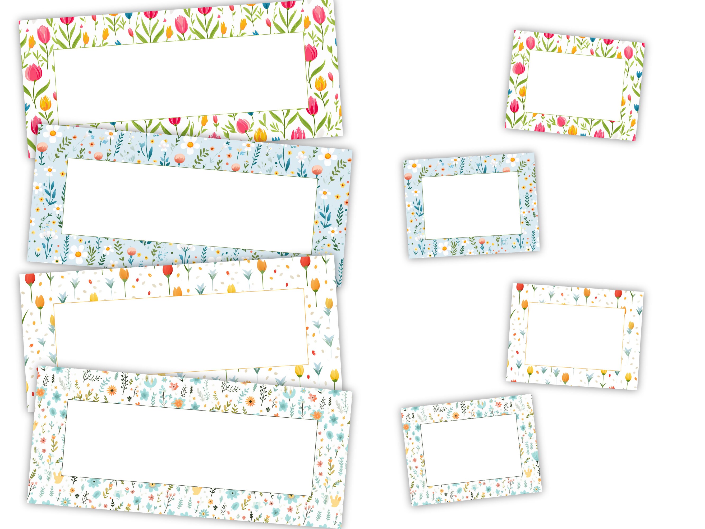 Classroom Name Tags Template Floral Flowers Editable | Printable ...