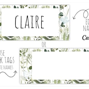 Classroom Name Tags Template Flowers | Editable | Printable ...