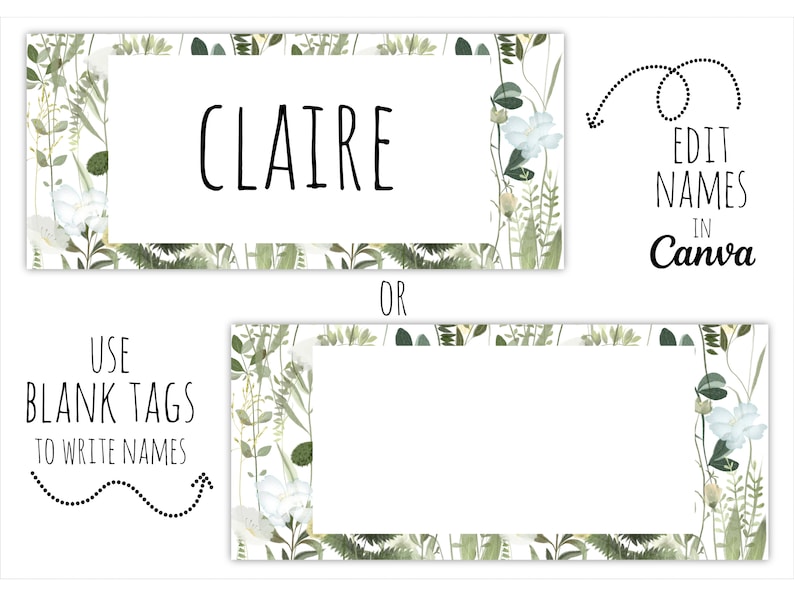 Classroom Name Tags Template Flowers | Editable | Printable ...