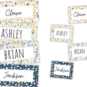 Classroom Name Tags Template Floral Flowers Editable | Printable ...