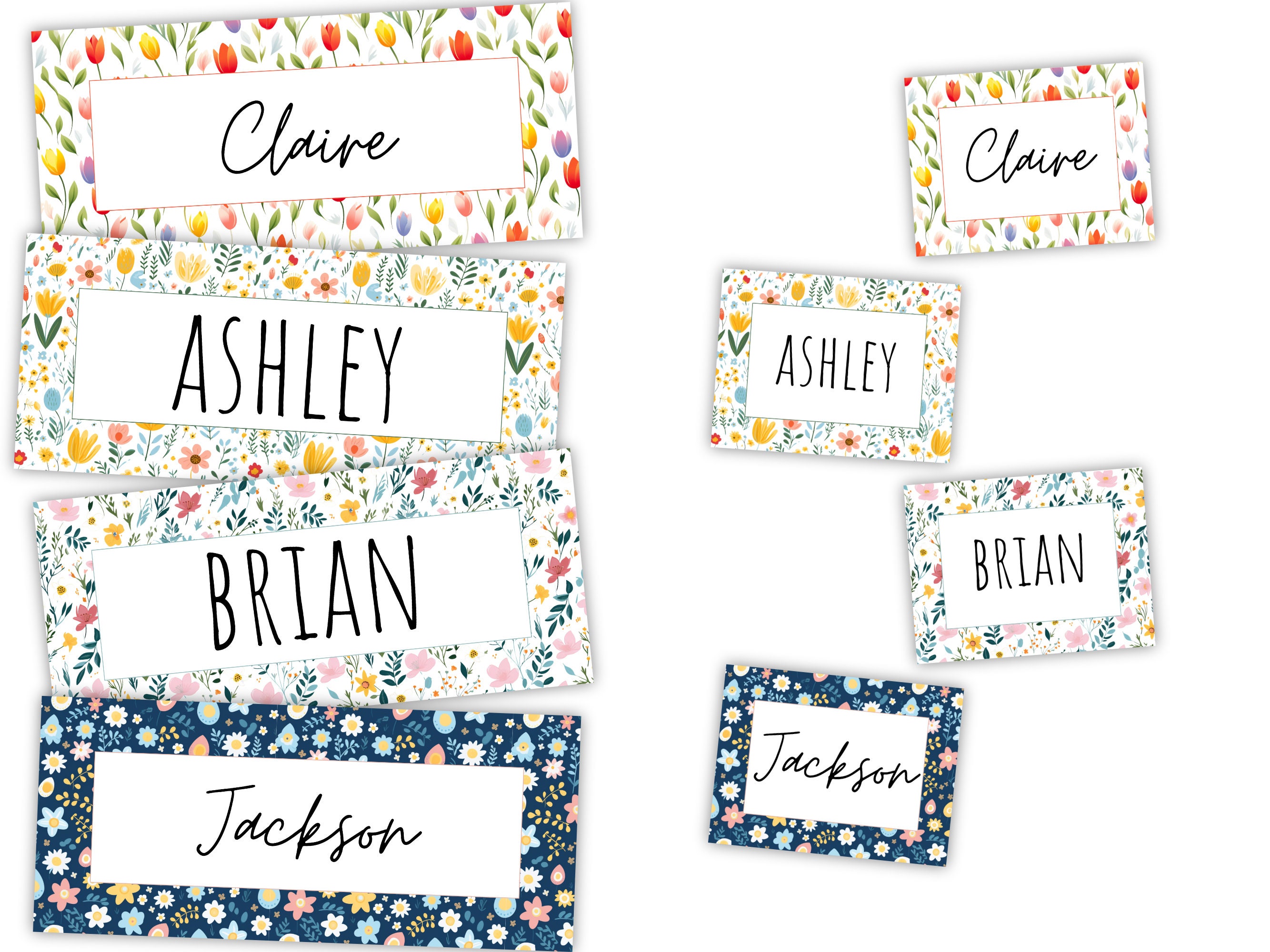 Classroom Name Tags Template Floral Flowers Editable | Printable ...