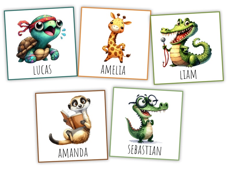 Funny Animals Name Tags Template Classroom Editable | Printable ...
