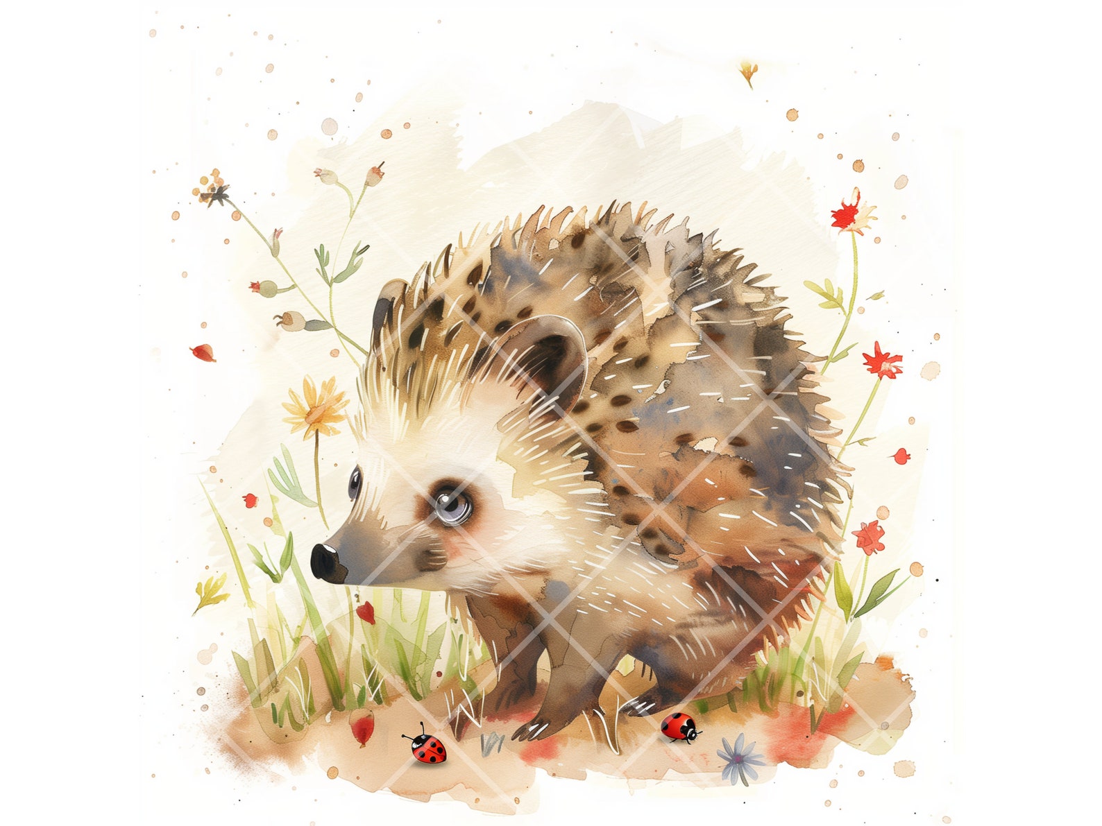Cute Hedgehog Clipart Bundle Watercolor | High Quality Pngs | Digital ...