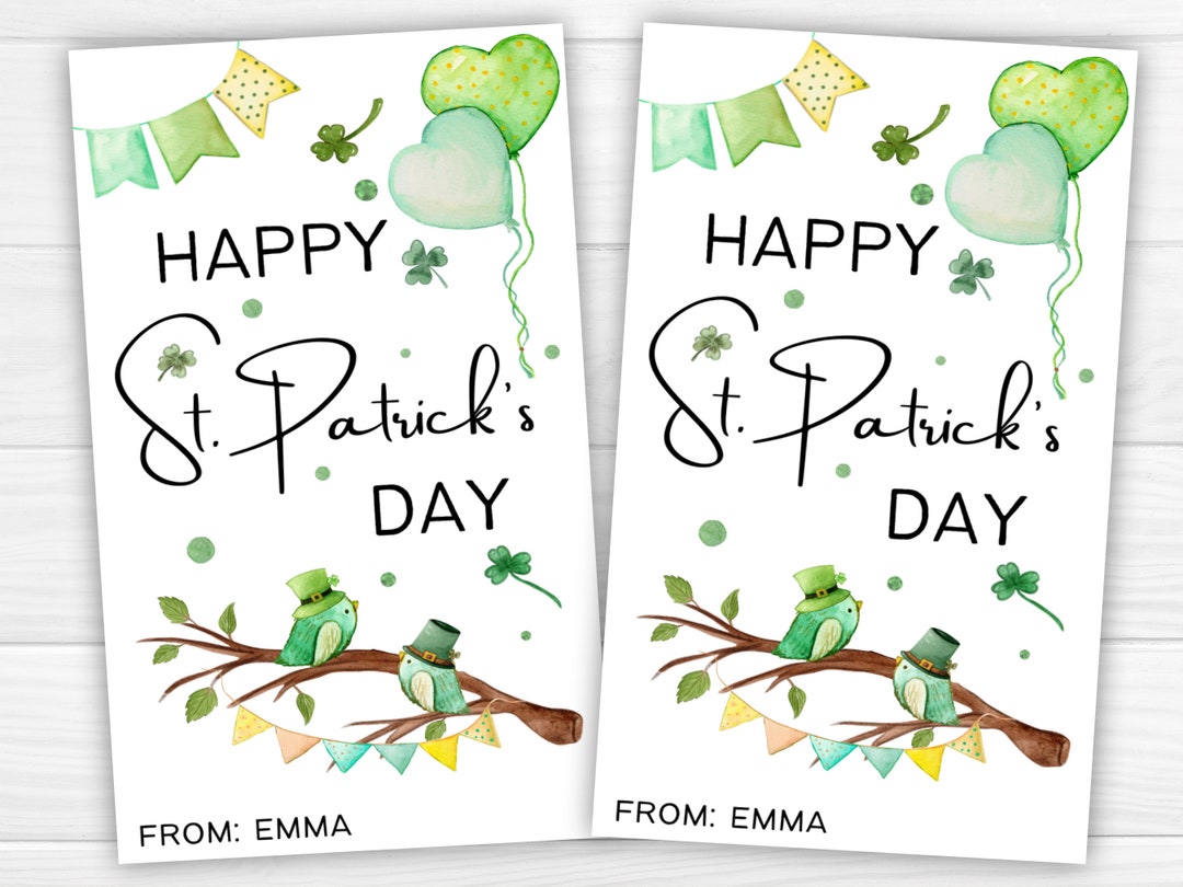St. Patricks Day Gift Tags | Printable | Editable | Happy St. Patrick's ...