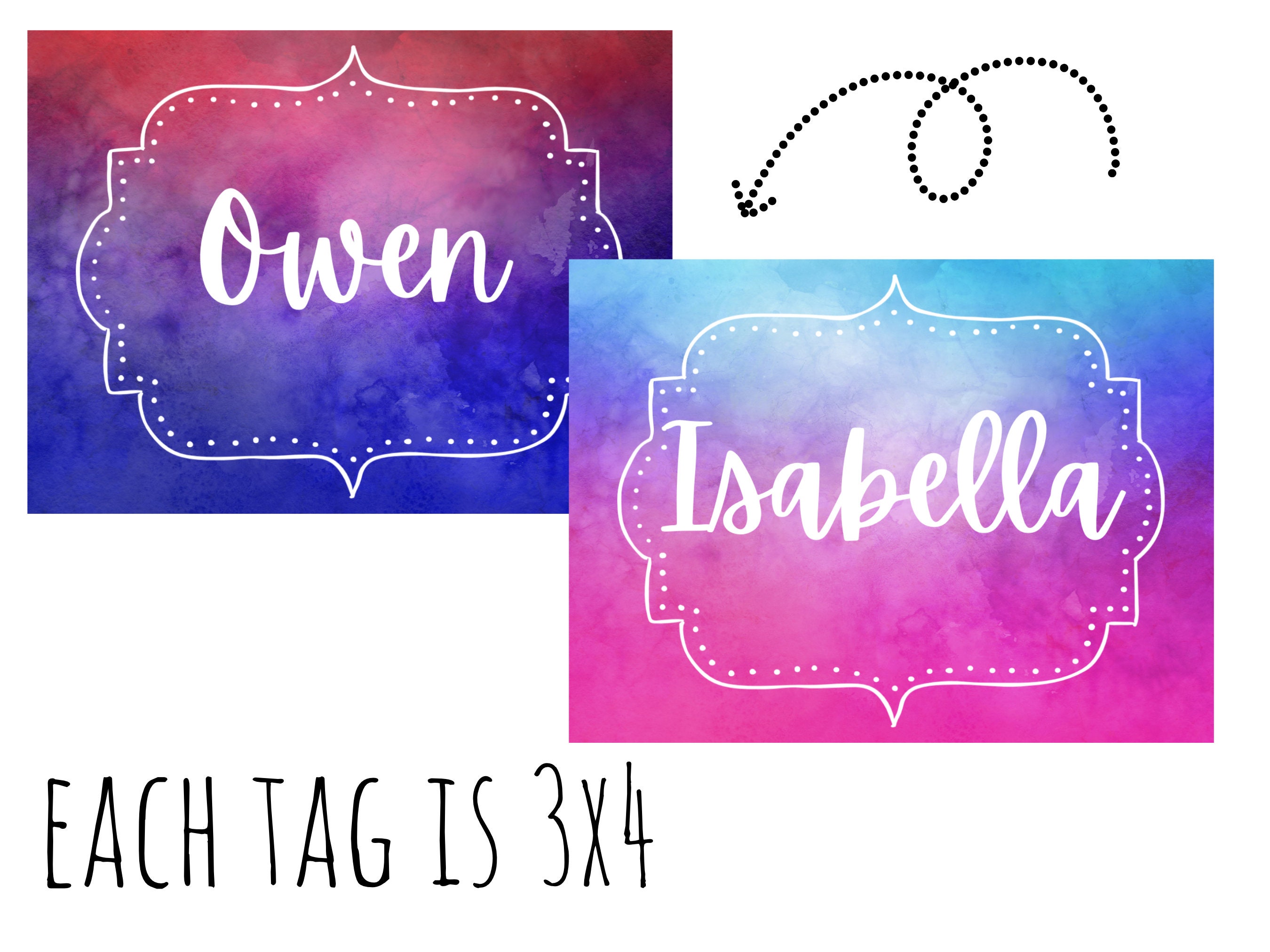 Classroom Name Tags Template Watercolor | Editable | Printable ...
