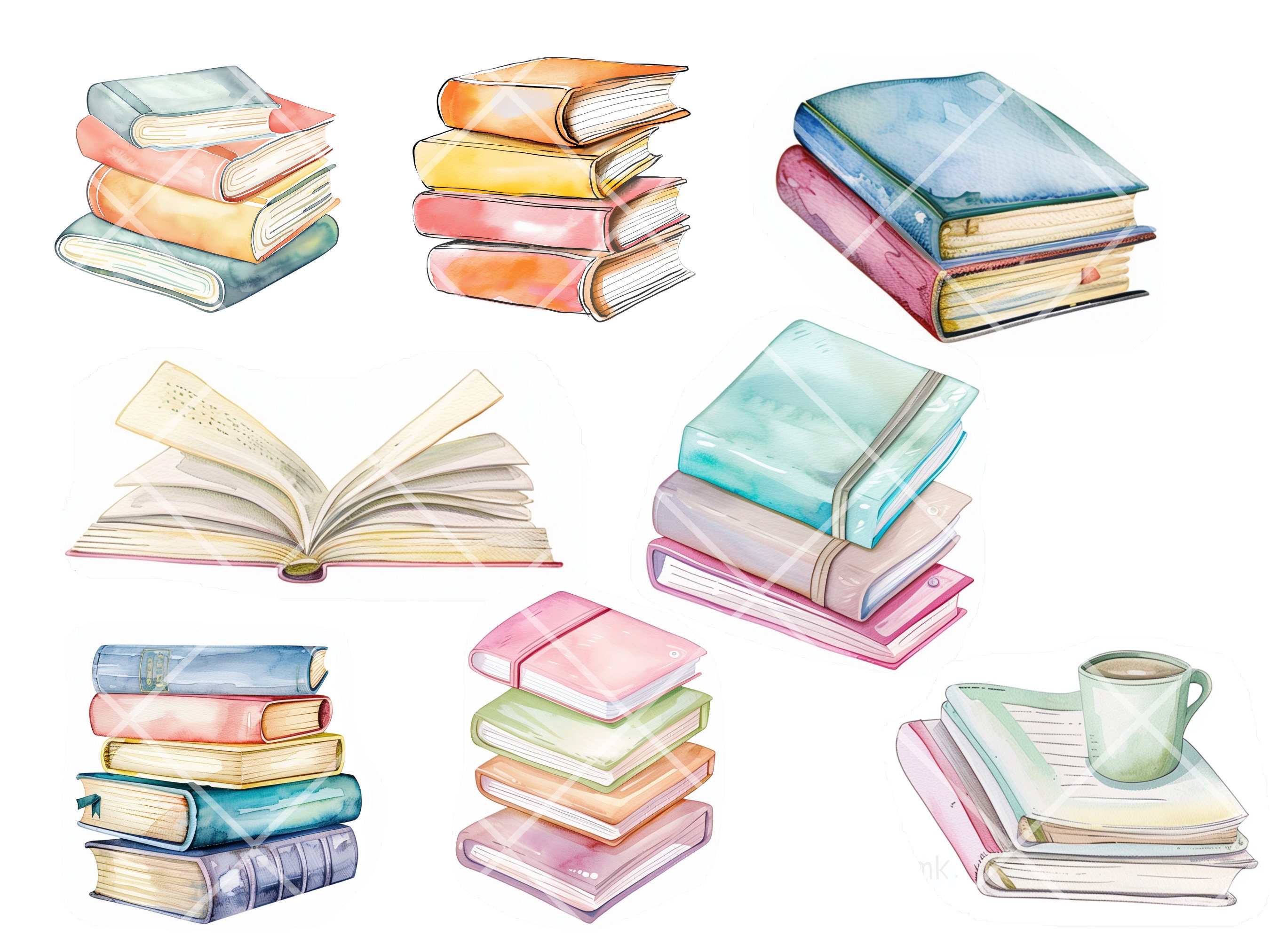 School Supplies Clipart, Watercolor Pngs, Instant Download, Classroom ...