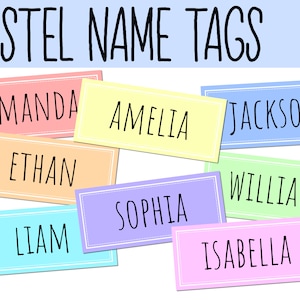 Classroom Name Tags Template Pastel Editable Printable - Etsy