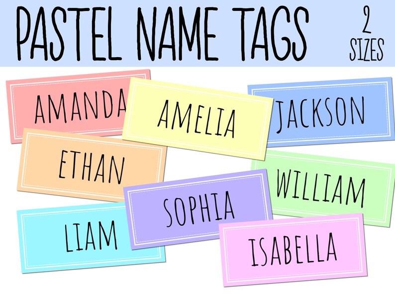 Classroom Name Tags Template Pastel Editable Printable - Etsy