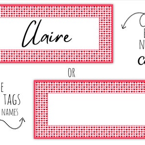 Valentine's Name Tags Template Classroom Editable | Printable ...