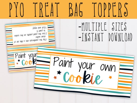 Halloween PYO Paint Your Own Cookie Bag Topper Printable - Etsy