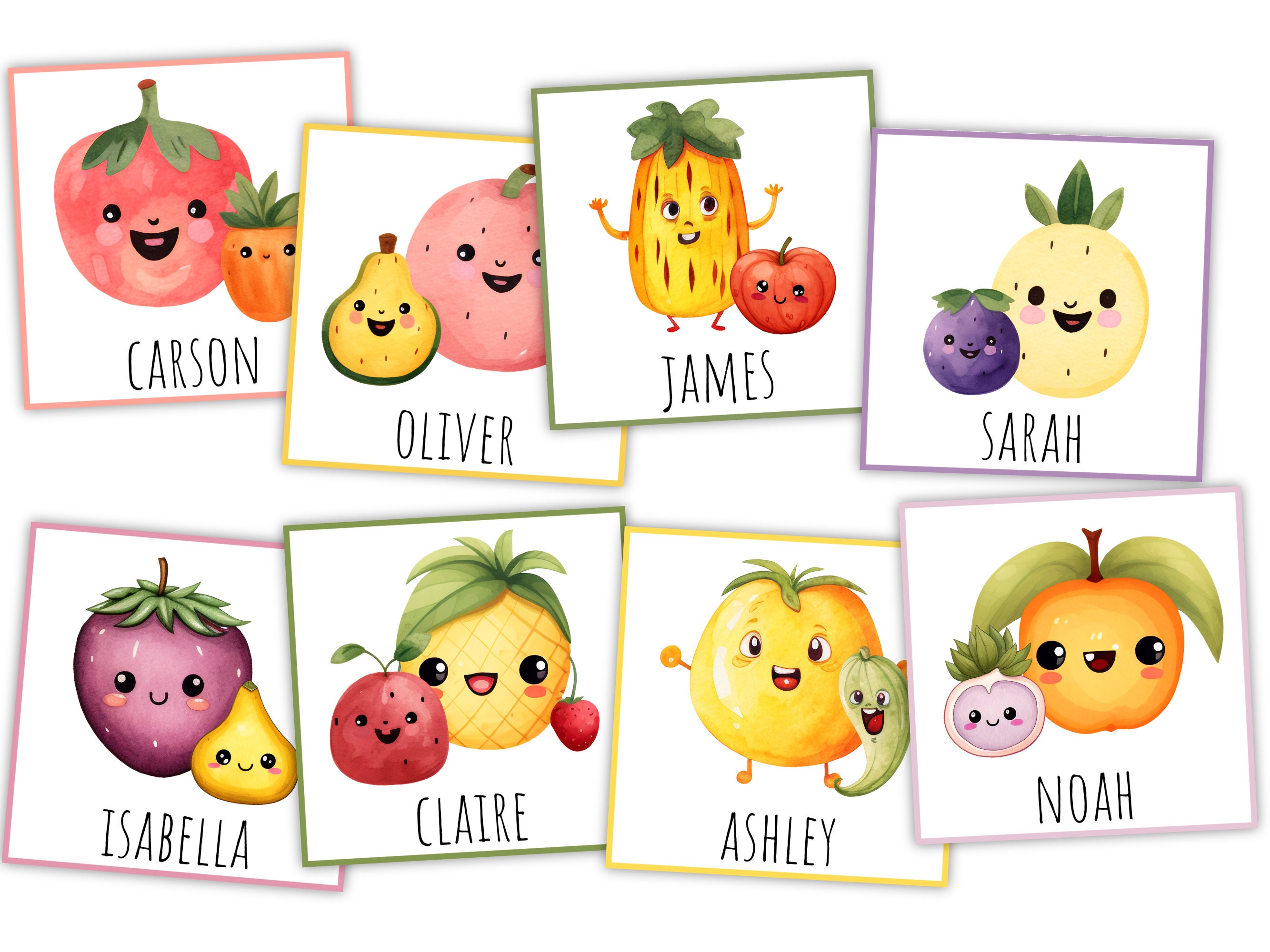 Classroom Name Tags Template Spring Fruit Editable | Printable ...