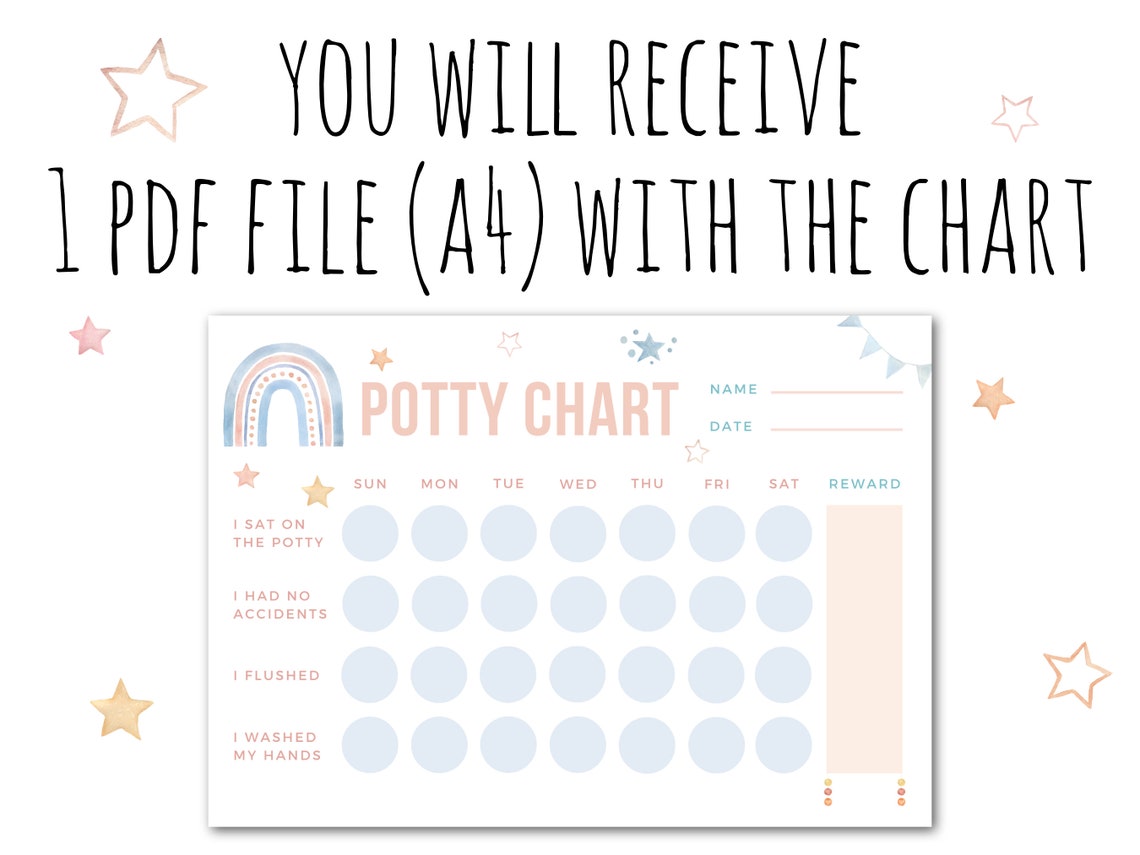 Potty Chart Printable Rainbow | Potty Training Chart | Reward Chart ...