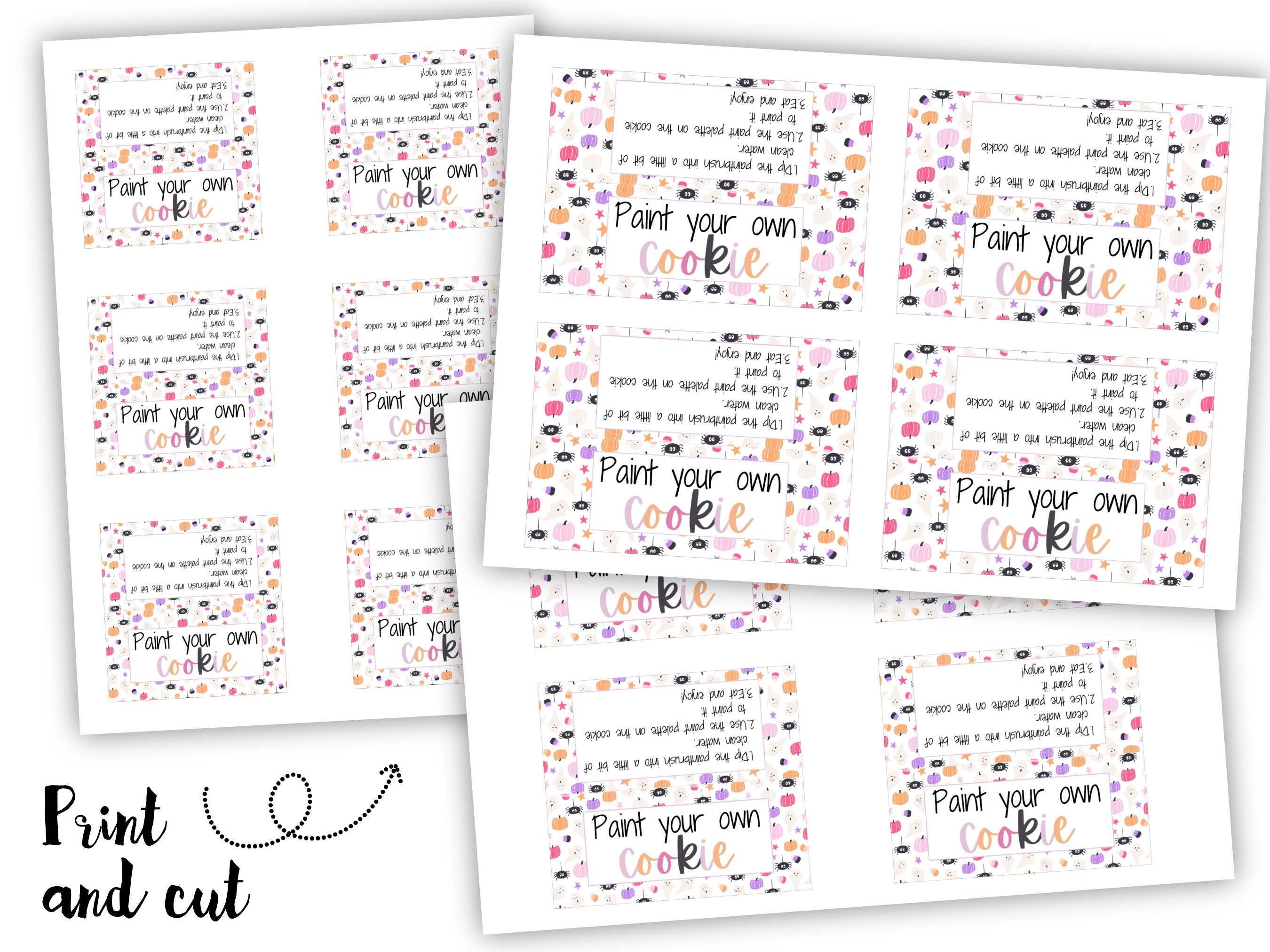 Halloween PYO Paint Your Own Cookie Bag Topper | Printable | Cookie Bag ...