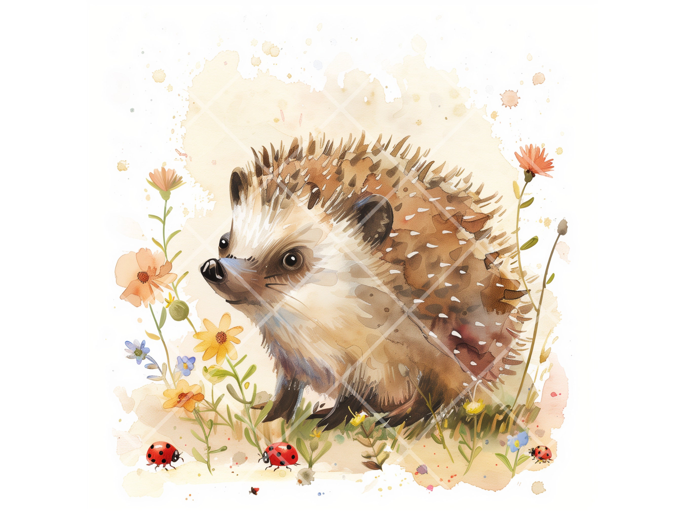 Cute Hedgehog Clipart Bundle Watercolor High Quality Pngs Digital ...