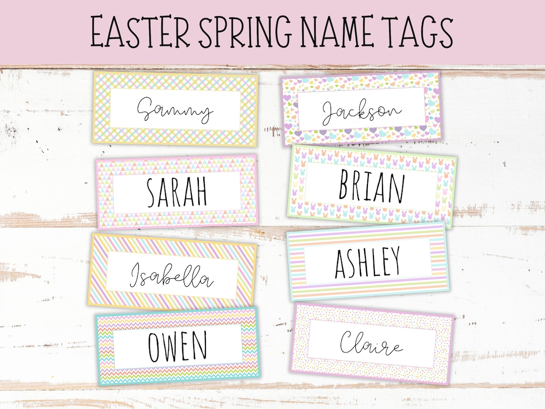 Easter Name Tags Template Classroom Editable Tags | Printable ...