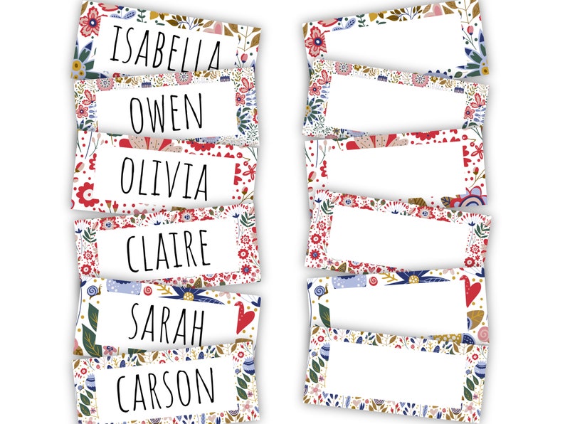 Classroom Name Tags Template Flowers | Editable | Printable ...