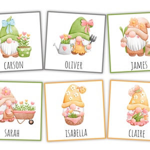 Spring Gnomes Name Tags Template Classroom Editable | Printable ...