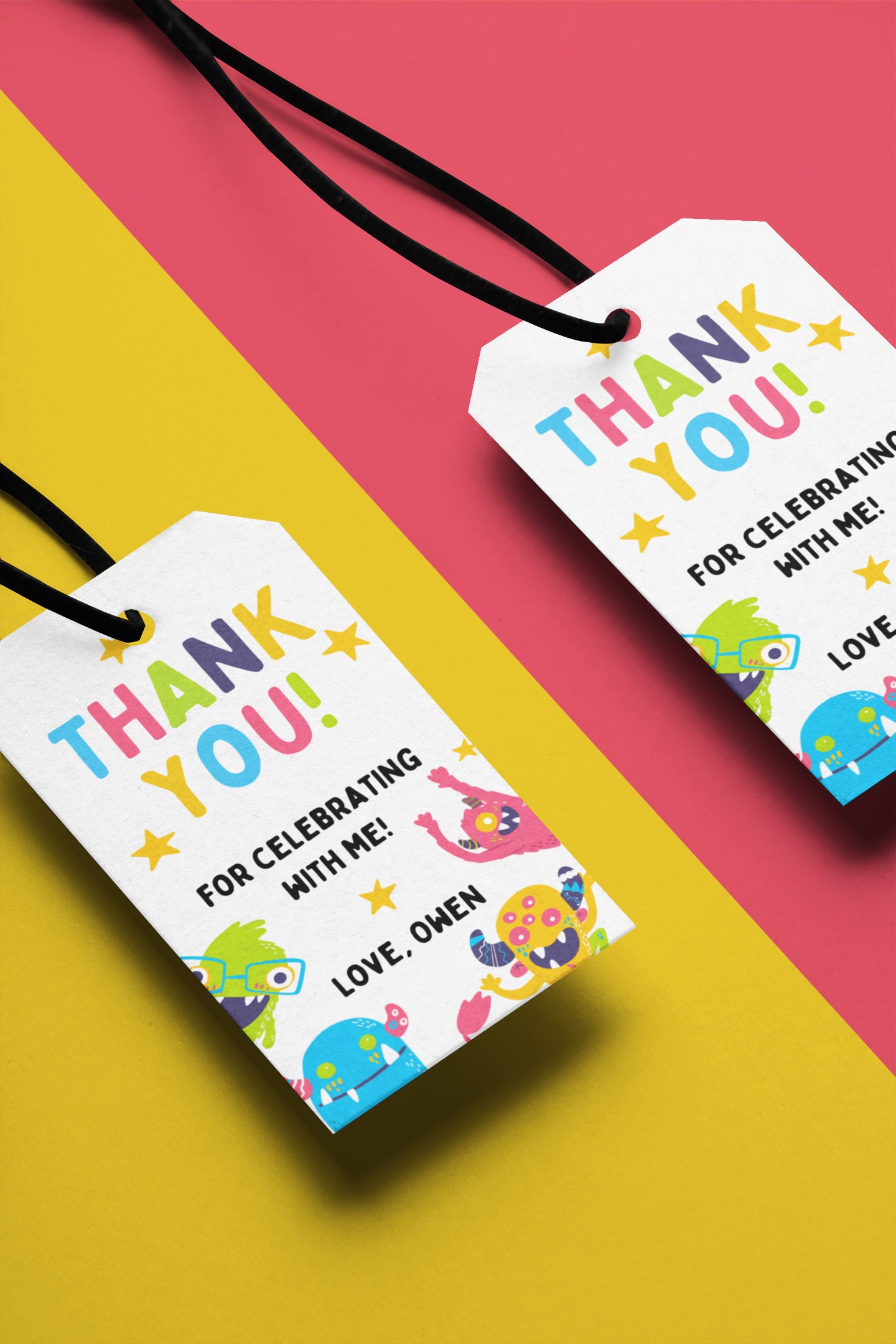 Monsters Birthday Thank You Tags | Printable | Monster Party Favor Tag ...
