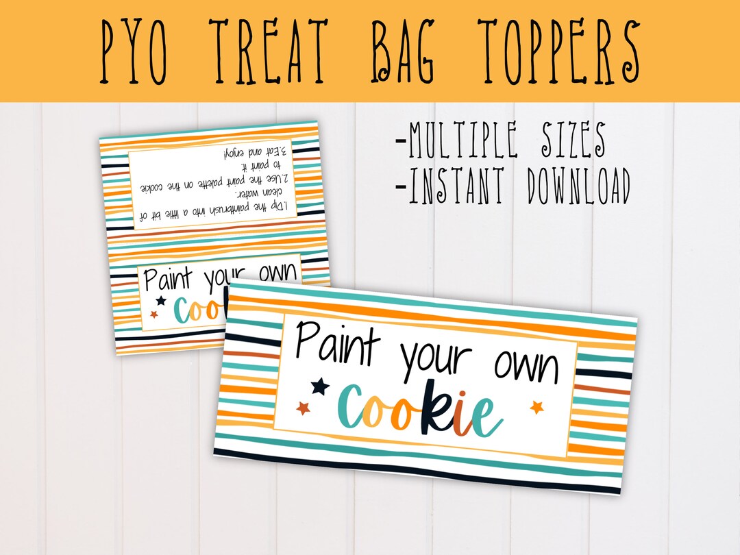 Halloween PYO Paint Your Own Cookie Bag Topper | Printable | Cookie Bag ...